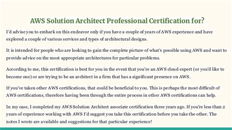 Aws Solution Architect Professional Exam Guide Ppt Free Download