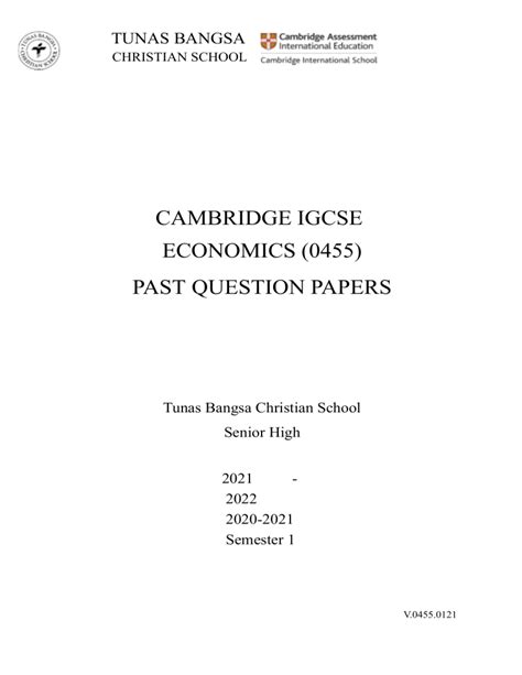 Cambridge Igcse Economics Past Papers