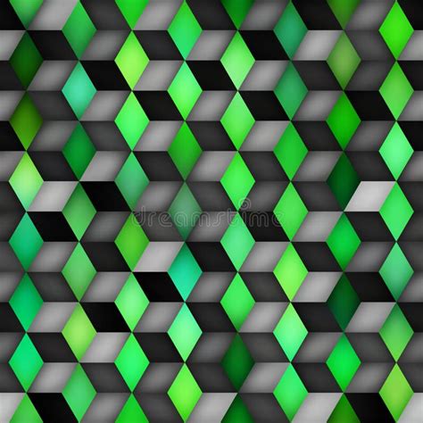 Vector Seamless Multicolor Gradient Cube Shape Rhombus Grid Geometric Pattern Stock Vector