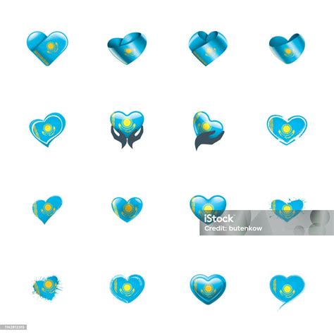 Ilustración De Bandera De Kazajstán Ilustración Vectorial Sobre Un