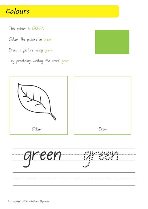 Colours Workbook Teach In A Box