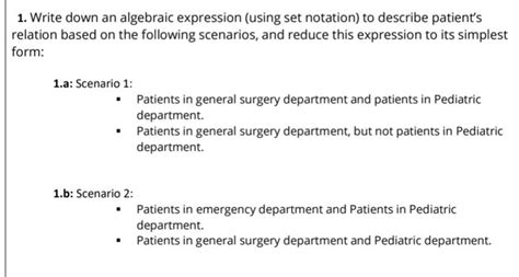 Solved Write Down An Algebraic Expression Using Set Chegg Com