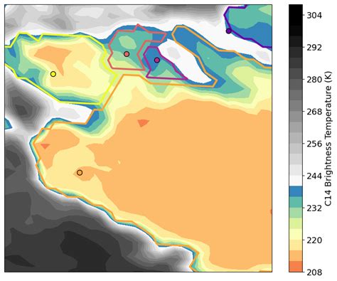 track on radar data segment on satellite data — tobac documentation