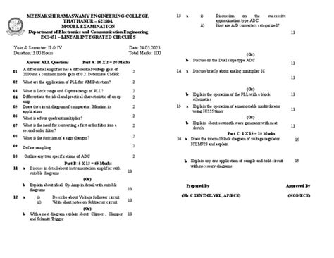Lic Model Exam Pdf Analog To Digital Converter Electronic Engineering