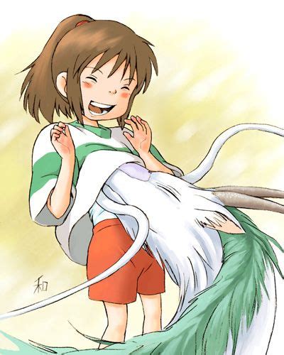 Ogino Chihiro And Haku Sen To Chihiro No Kamikakushi Drawn By Wa Waya Danbooru