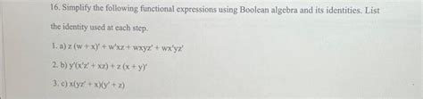 Solved 16 Simplify The Following Functional Expressions