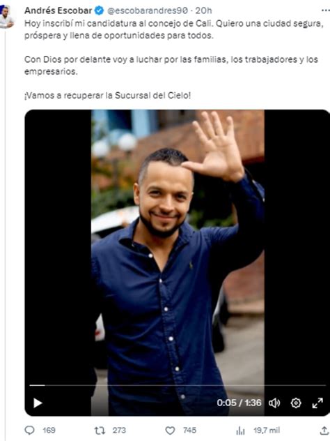 Andrés Escobar Entra En La Contienda Política Con Su Candidatura Al Concejo De Cali Y Causa