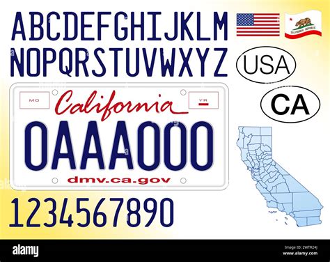California State Car License Plate Letters Numbers And Symbols