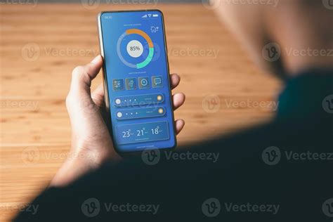 Man Touching Smart Home Interface Smart Home Automation And Internet Of Things IOT Technology