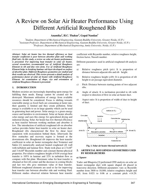 Pdf A Review On Solar Air Heater Performance Using Different