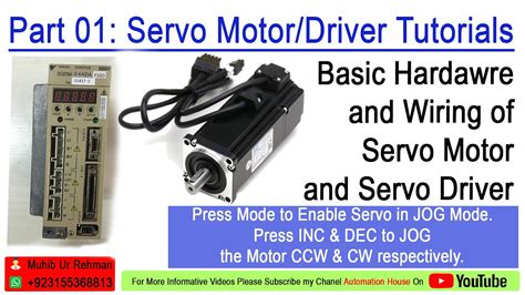 basic hardware of servo motor servo driver and wiring of servo motor