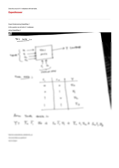 SOLUTION: Solution for draw the circuit of 41 multiplexer with truth table - Studypool
