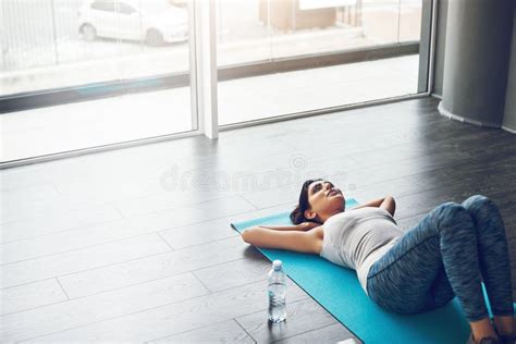 Woman Fitness And Situps Workout In Gym Core And Abdominal Exercise