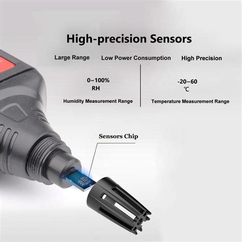 Digital Temperature Humidity Meter Dew Point Wet Bulb Temperature Hygrometer Intendvision