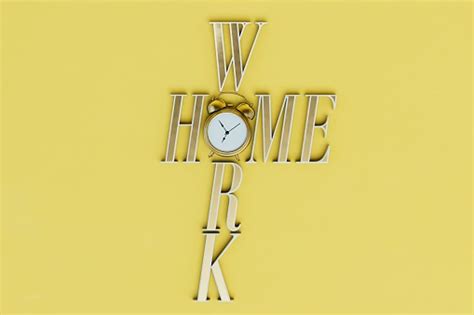 직장과 집을위한 시간 O3d 렌더링 대신 알람 시계로 작품과 집을 쓰기 개념에 대한 스톡 사진 및 기타 이미지 개념 개념과 주제 금융 Istock