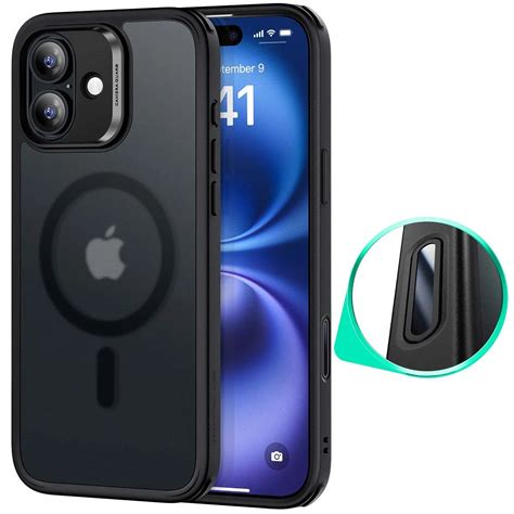 Frosted Black Iphone 16 Hybrid Phone Case Camera Control Clear Esr