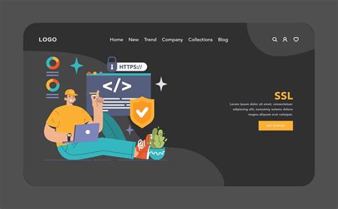 Premium Vector Data Encryption Dark Or Night Mode Web Landing Personal Information Internet