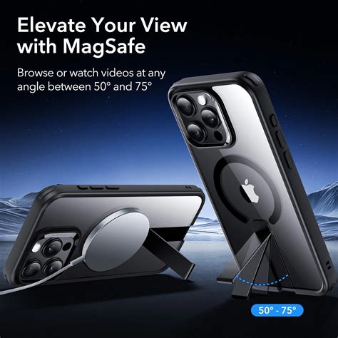 Clear Black Iphone 15 Pro Max Magsafe Case With Flickstand Esr