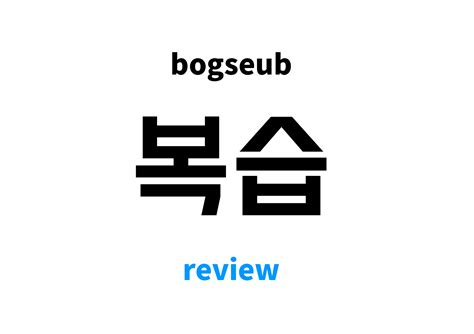 Review in Korean 복습 s meaning and pronunciation