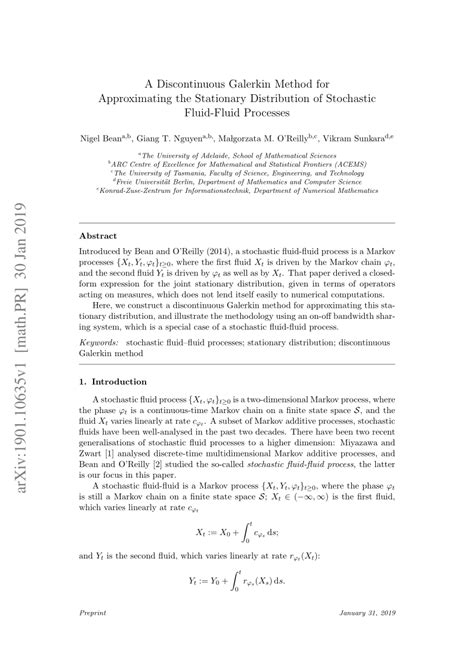 Pdf A Discontinuous Galerkin Method For Approximating The Stationary