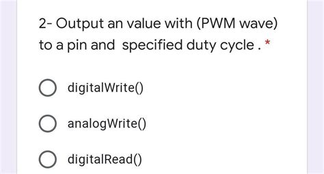 Solved Output An Value With PWM Wave To A Pin And Chegg