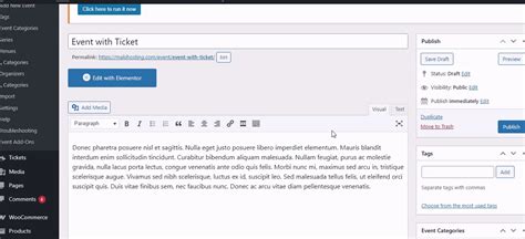Display Event Tickets On Event Pages When Using Elementor Single Template Knowledgebase