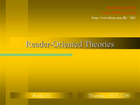 Ppt Reader Oriented Theories Powerpoint Presentation Free Download