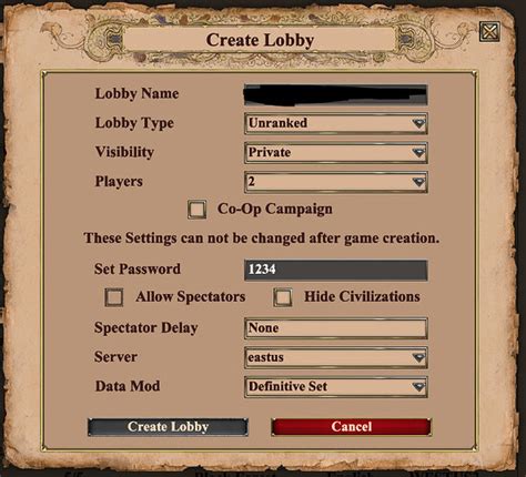 Unable To Create A Lobby II Report A Bug Age Of Empires Forum