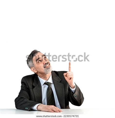 Portrait Adult Man Index Finger Pointing Stock Photo 2230574731 Shutterstock
