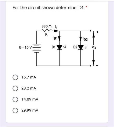 solved for the circuit shown determine id1 330 0 11 r