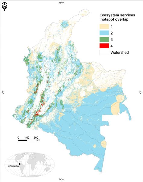 Map Of Ecosystem Services Hotspots Overlap Shown The Number Of