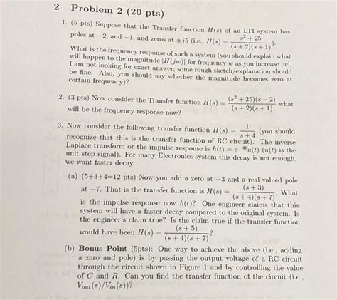 Solved 2 Problem 2 20 Pts 1 5 Pts Suppose That The