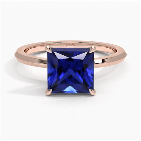 Lab Grown Sapphire Hazel Solitaire Ring In 14k Rose Gold