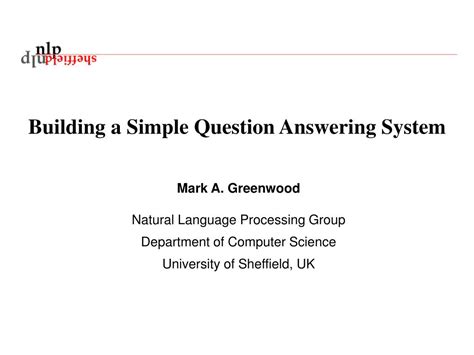 Ppt Building A Simple Question Answering System Powerpoint