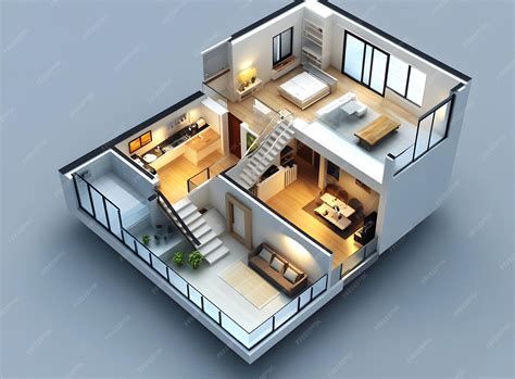 Modern Two Storey House Interior Design Premium Ai Generated Image