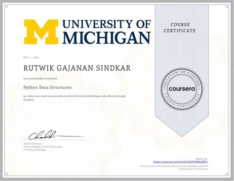 Rutwik Sindkar On Linkedin 🌟 Python Using Dsa By U Michigan 🌟