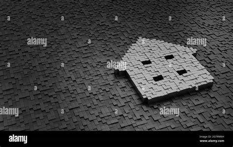 3d Rendering Metal Cubes In Shape Of Symbol Of Home With Four Windows