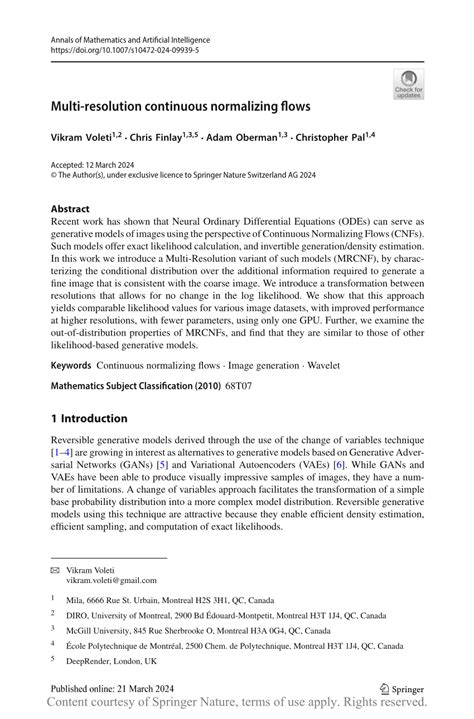 multi resolution continuous normalizing flows request pdf