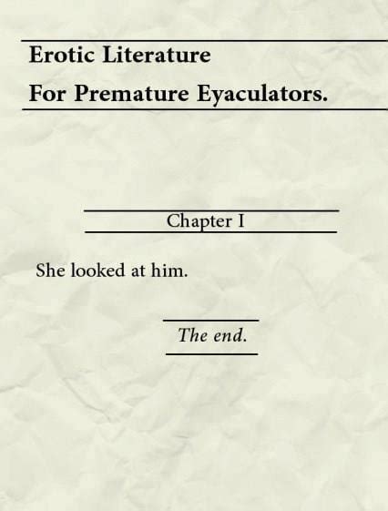 Literatura Er Tica Para Eyaculadores Precoces