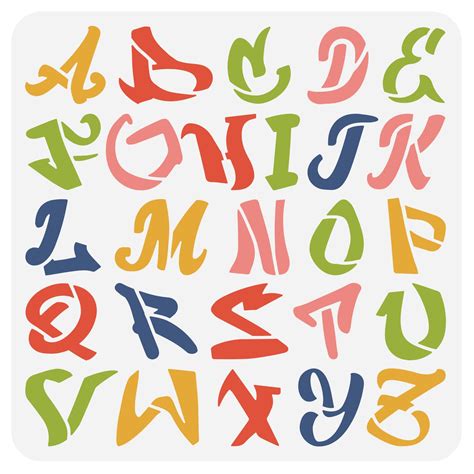 Benecreat Graffiti Letters Stencil 12x12 Street Graffiti Uppercase