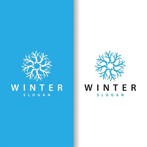 Premium Vector Snowflake Logo Winter Season Design Frozen Ice Simple