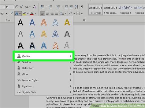 How To Make Outline Text In Word With Pictures Wikihow