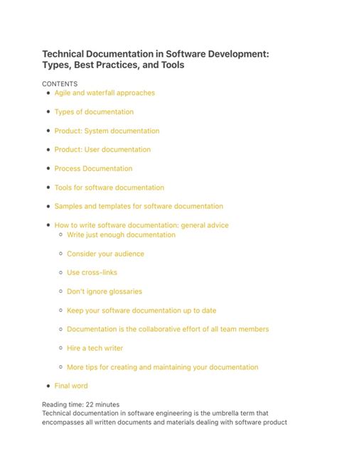 Technical Documentation In Software Development Types Best Practices… Pdf Agile Software