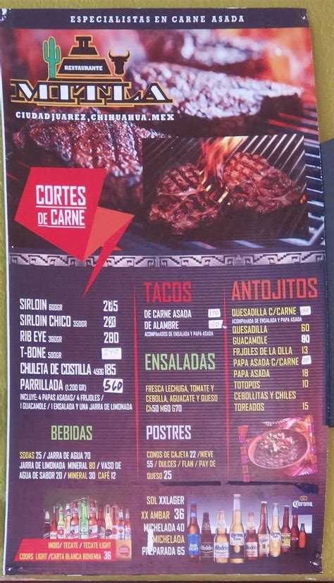 Carta De Restaurant Mitla Ciudad Juarez Av Hermanos Escobar 2266