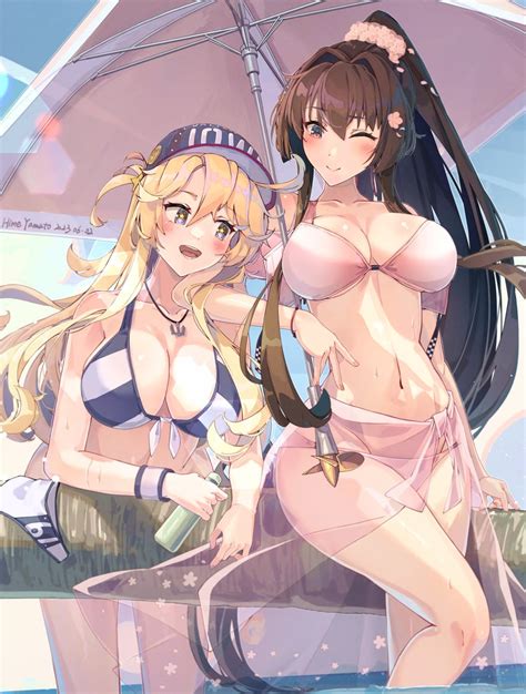 Yamato Iowa Yamato Kai Ni And Iowa Kantai Collection Drawn By