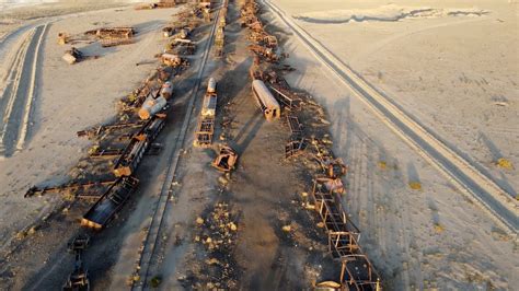 우유니의 기차 무덤 드론으로 볼리비아 기관차 폐허를 탐험하다