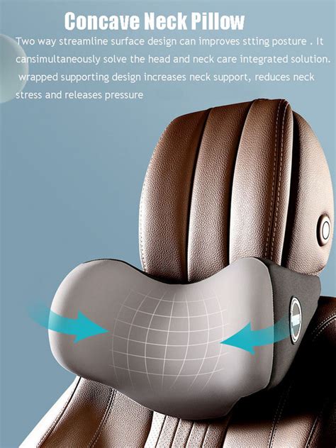 Badu Bg Възглавница за врата с мемори пяна за кола Възглавница за лумбална опора Дишаща авто