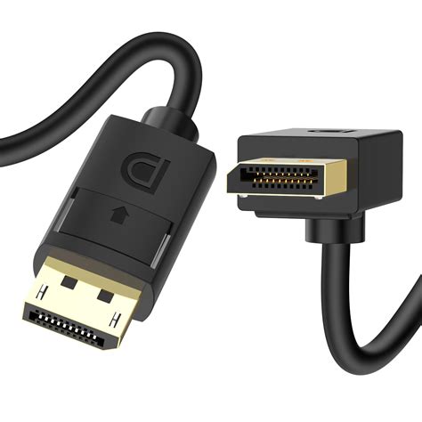 jandd angled displayport 1 4 cable 90 degree upward right angle