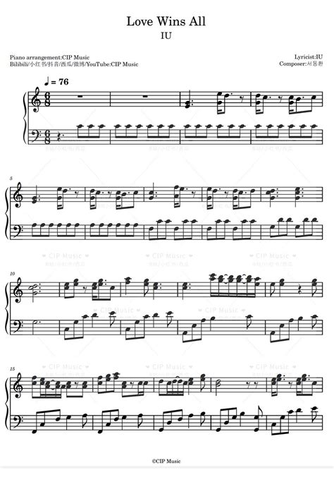 Iu Love Wins All Sheet Music By Cip Music