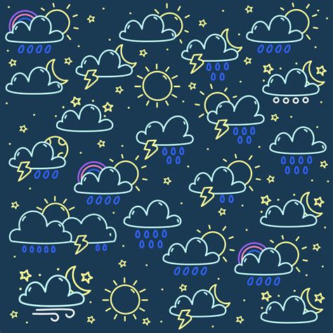 Cute Weather Pattern On Background 29166931 Vector Art At Vecteezy